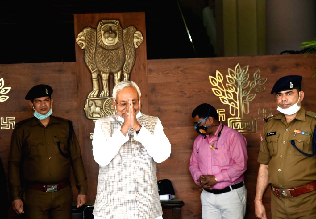 Bihar Chief Minister Nitish Kumar arrives at Bihar Assembly