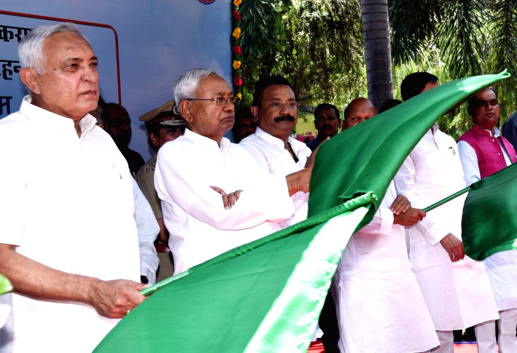 Bihar Chief Minister Nitish Kumar flags off 34 fire fighting vehicles