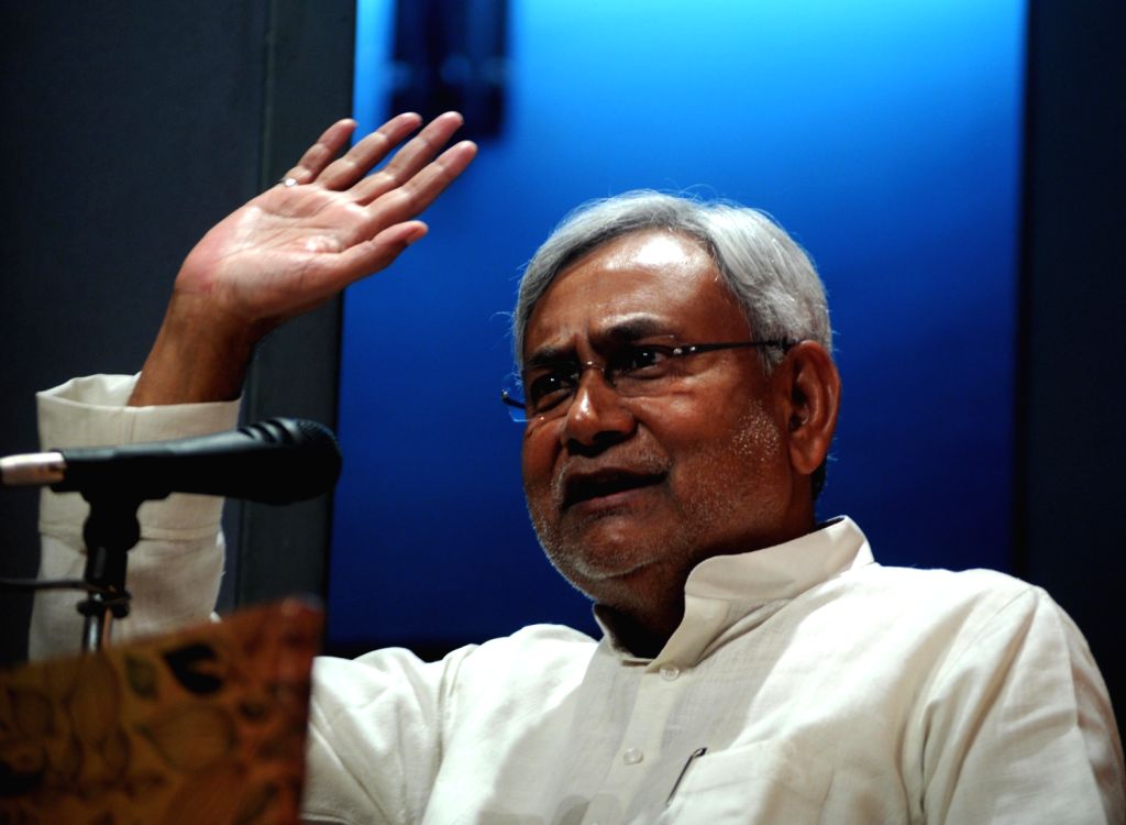 Bihar Chief Minister Nitish Kumar speaks during the 6th annual lecture ...