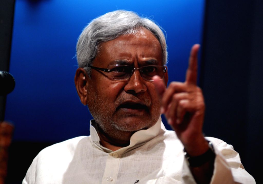 Bihar Chief Minister Nitish Kumar speaks during the 6th annual lecture ...