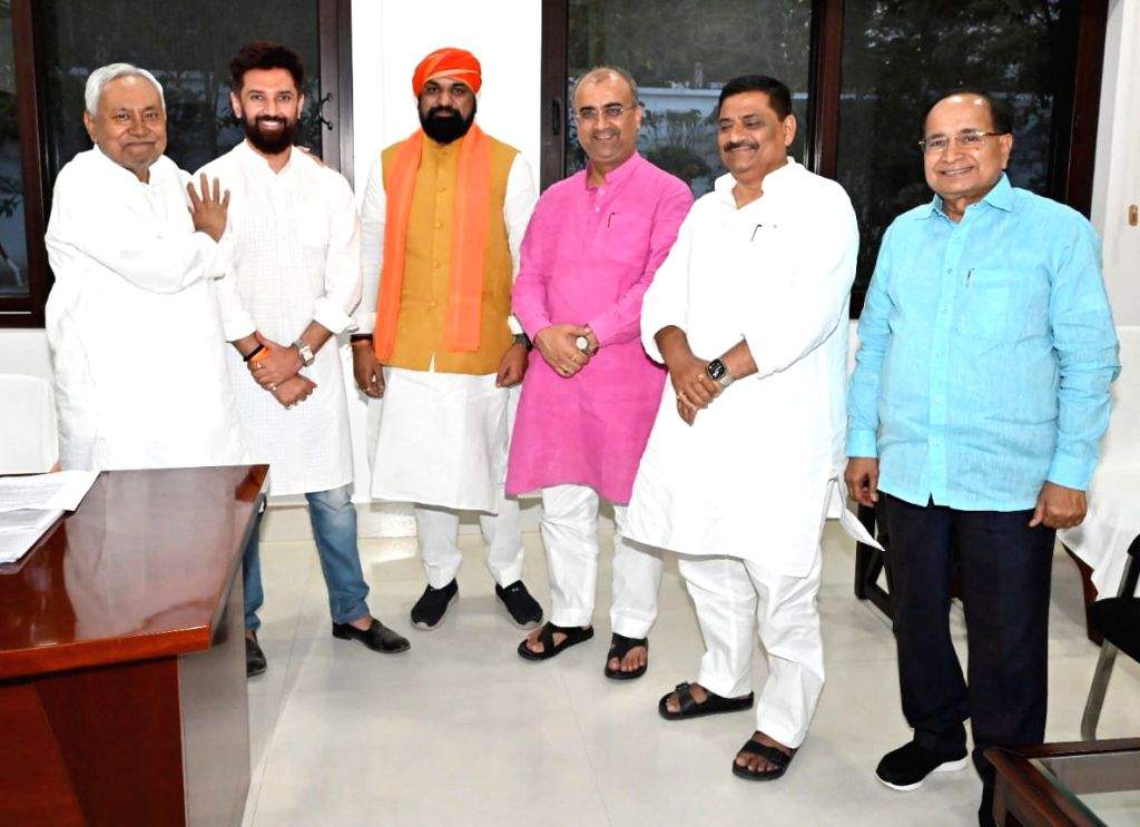 Bihar Chief Minister Nitish Kumar with Bihar Deputy Chief Minister ...