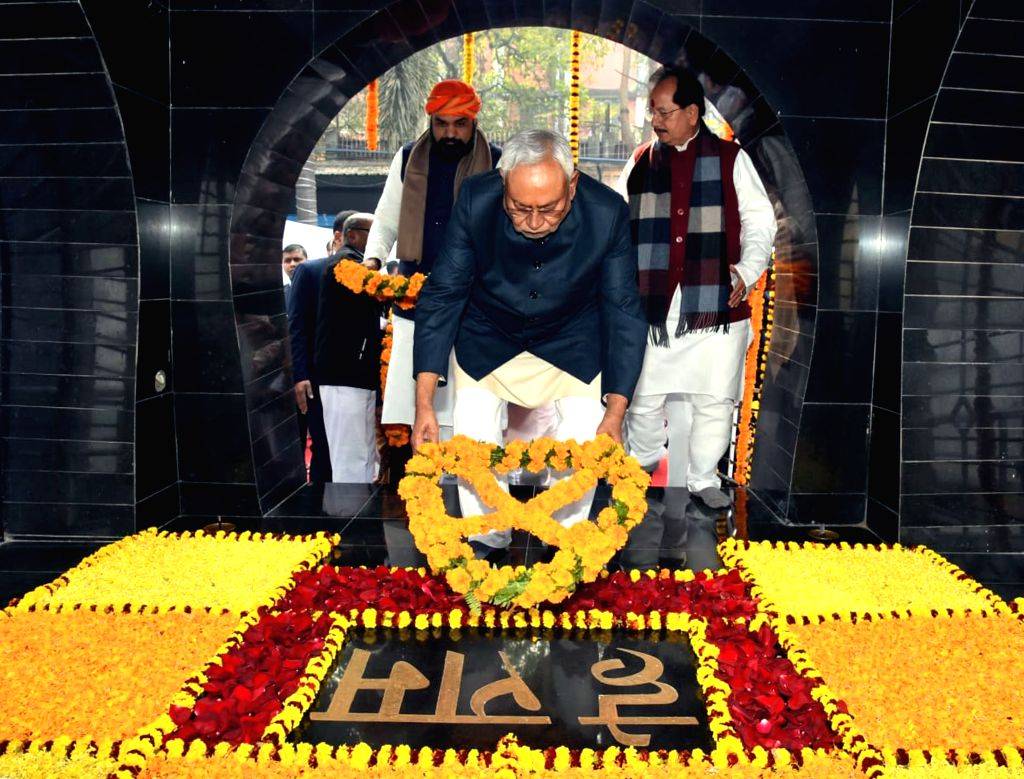 Bihar Chief Minister Nitish Kumar with Deputy Chief Ministers Samrat ...