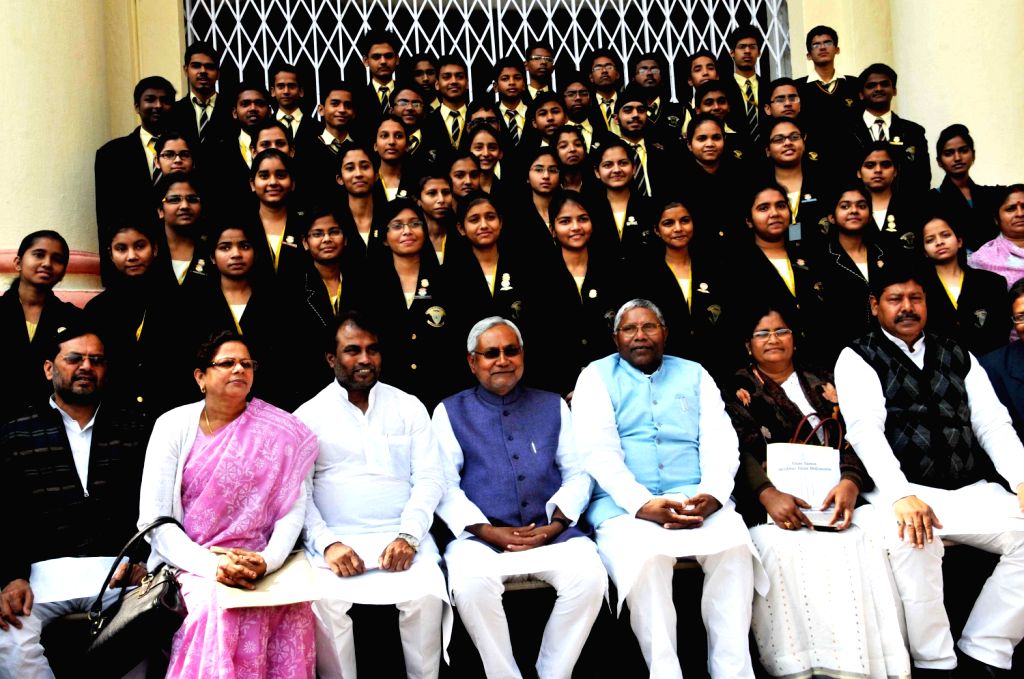Bihar CM with school students