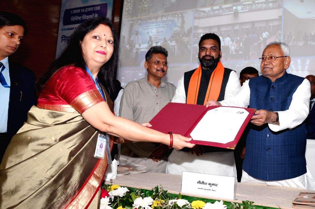 Bihar CM Nitish Kumar attends an event for newly appointed teachers