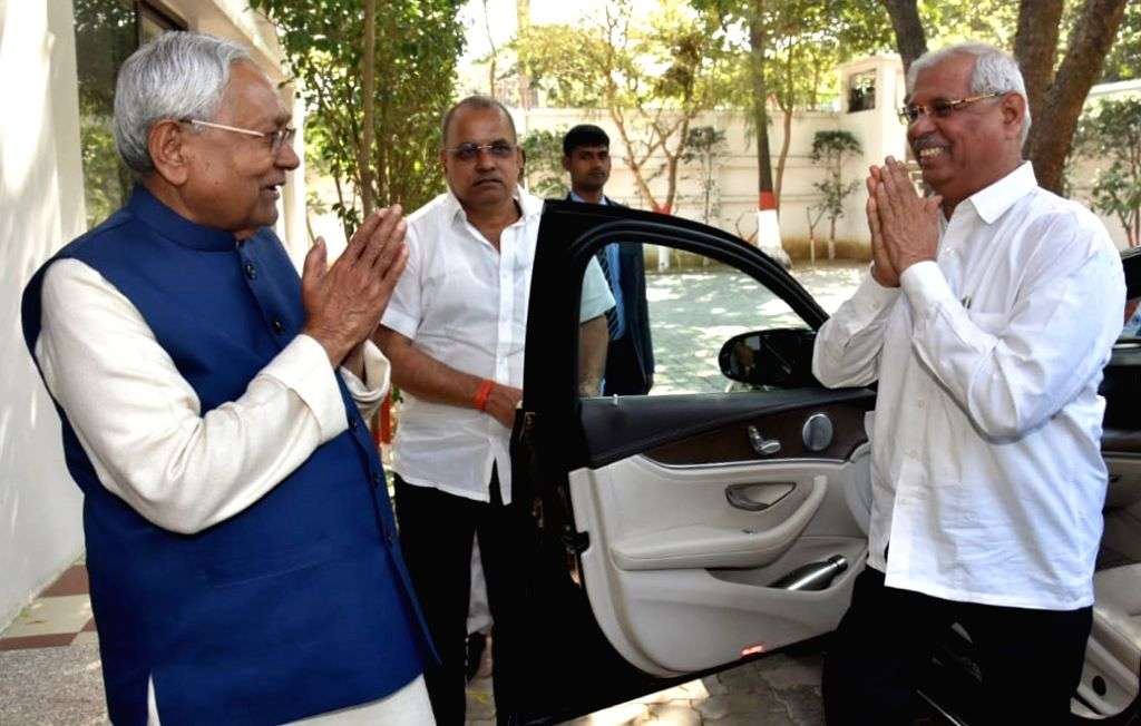 Bihar Governor Rajendra Arlekar greets Bihar Chief Minister Nitish ...