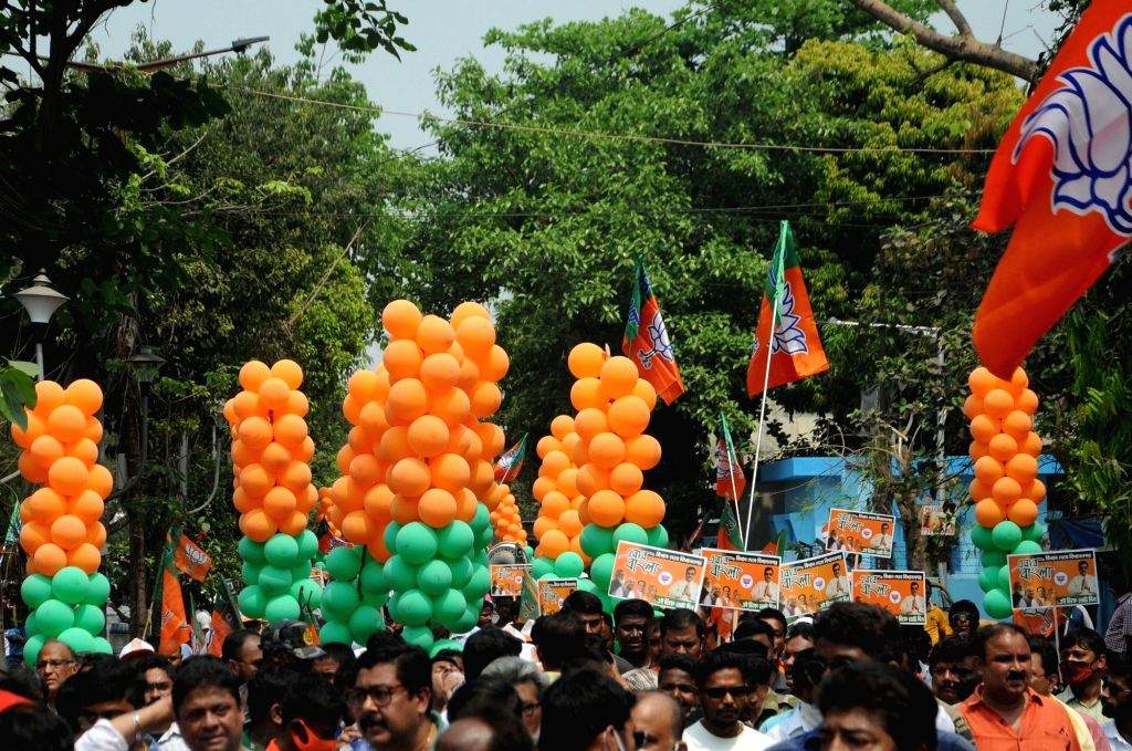 BJP activists took part in a rally ahead of the State Assembly election ...