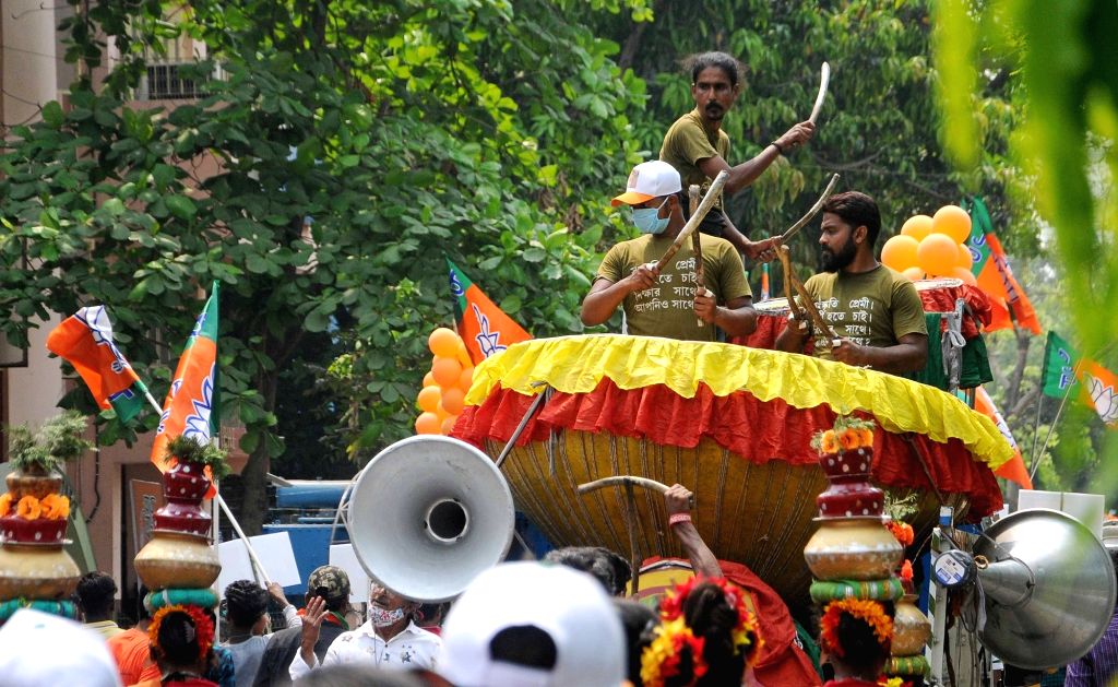 BJP activists took part in a rally ahead of the State Assembly election ...