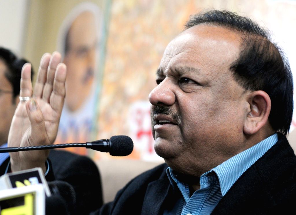 Harsh Vardhan addresses a press conference