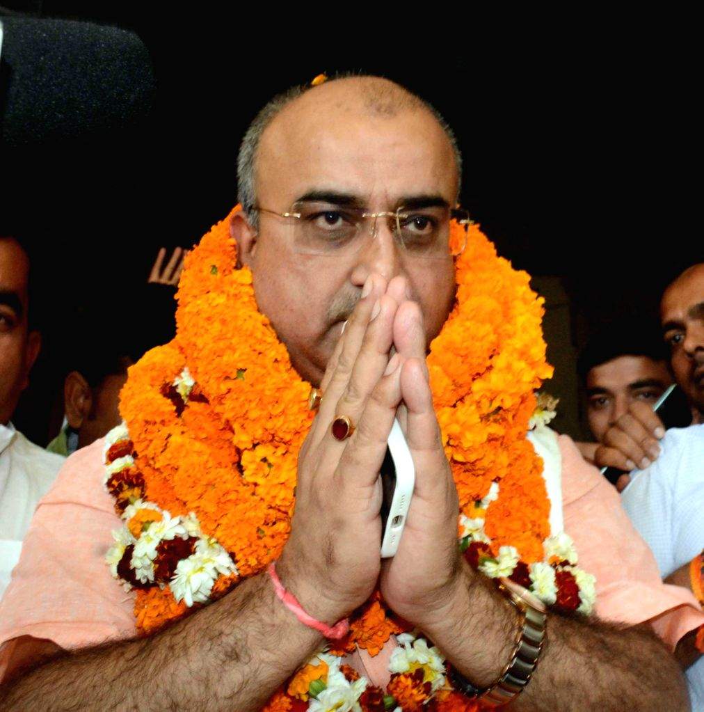 BJP leaders leave the Bihar assembly after filing nomination papers for ...
