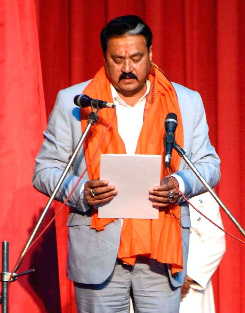 BJP MLA Raju Kumar Singh takes oath as a minister in the Bihar Government