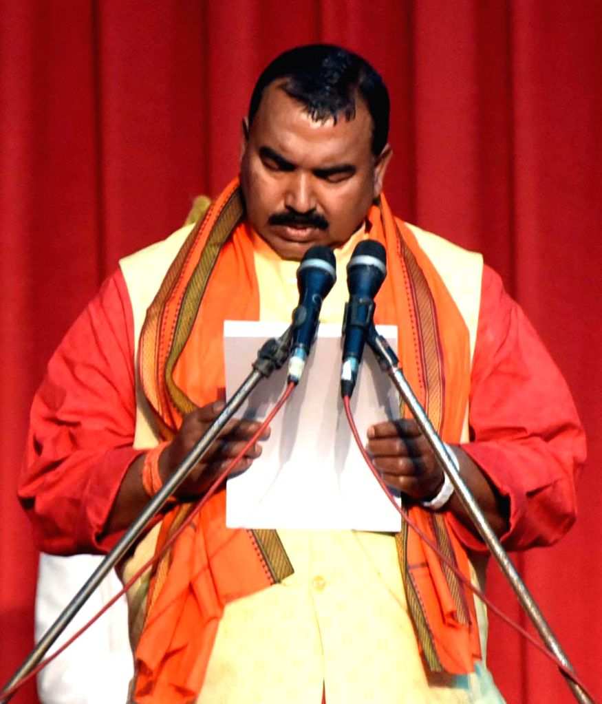 BJP MLA Vijay Kumar Mandal takes oath as a minister in the Bihar Government