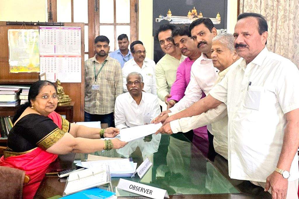BJP MLC candidate MG Moole submits his nomination papers to the ...