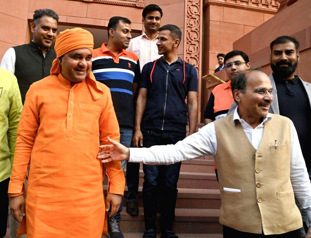 BJP MP Mahant Balaknath on the first day of the Winter session of ...