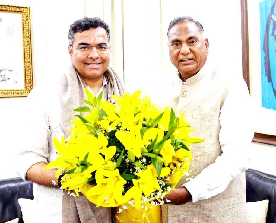 BJP MP Ramvir Singh Bidhuri meets Delhi Minister Parvesh Verma