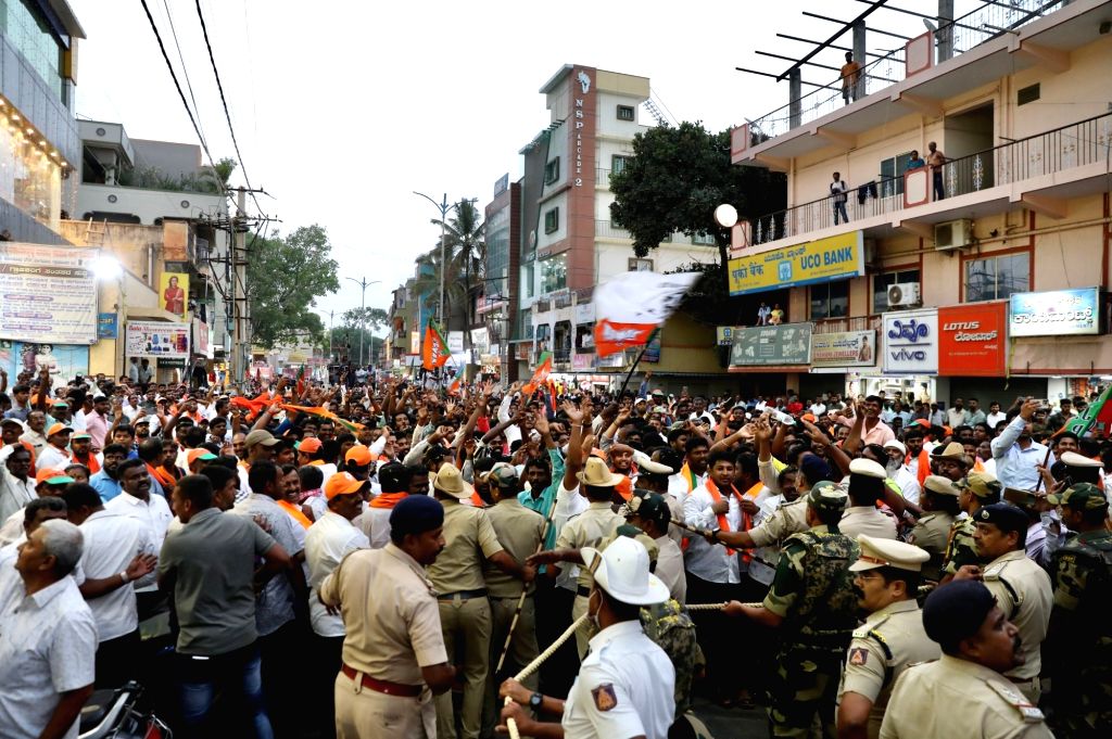 BJP National President JP Nadda during a roadshow