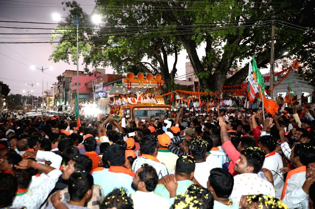 BJP National President JP Nadda during a roadshow