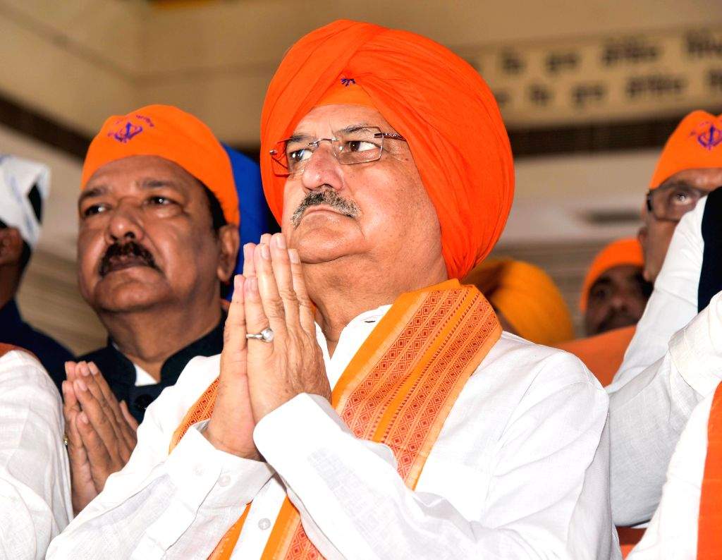 BJP National President JP Nadda Guru during his visit offers prayer at ...