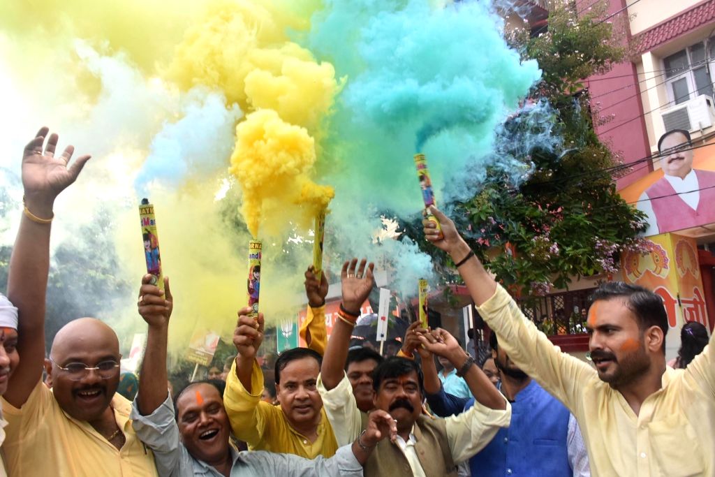 BJP Party workers celebrate NDA's Presidential candidate Droupadi Mirmu ...