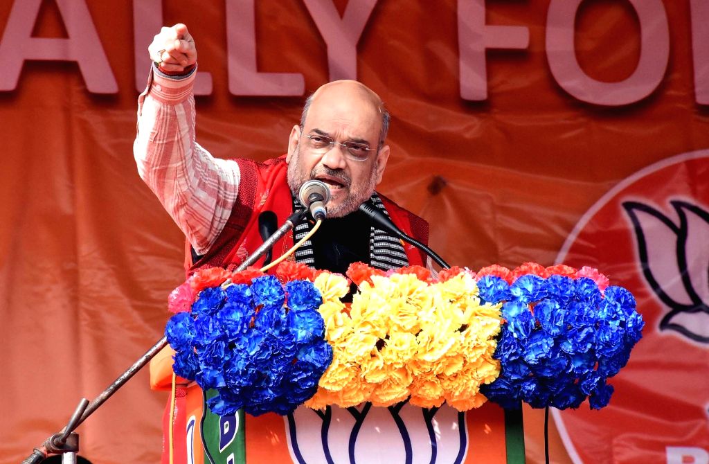Amit Shah addresses an election rally