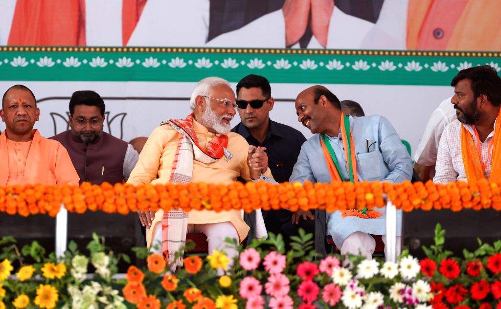 BJP Prime Minister Narendra Modi attends a public meeting ahead of Lok ...