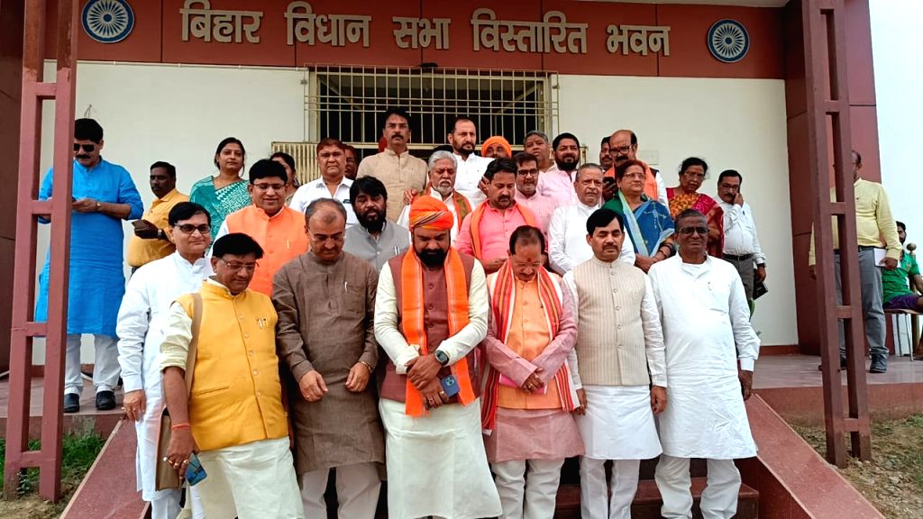 Free Photo : BJP's MLA, MLC showed Nitish's name plate in the ...