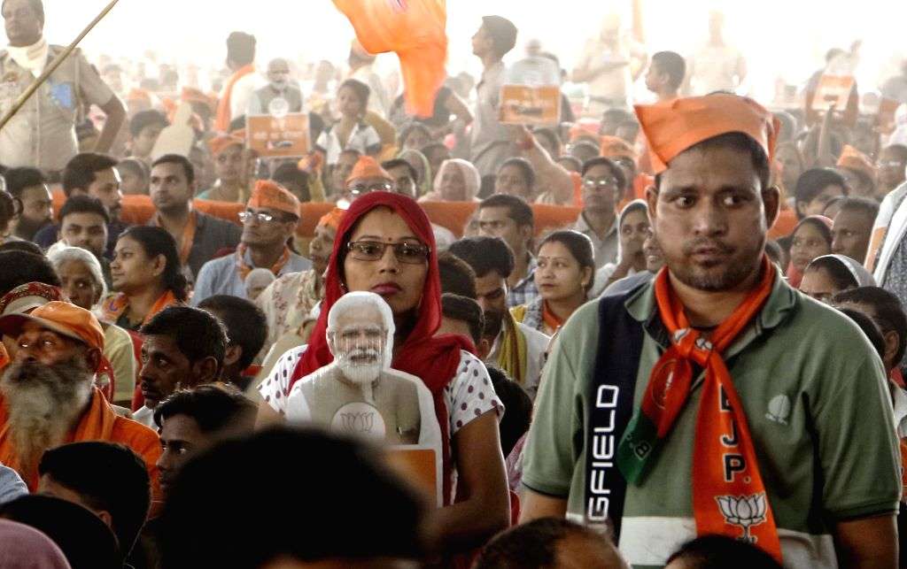 BJP supporters during Prime Miniser Narendra Modi's election rally, in ...