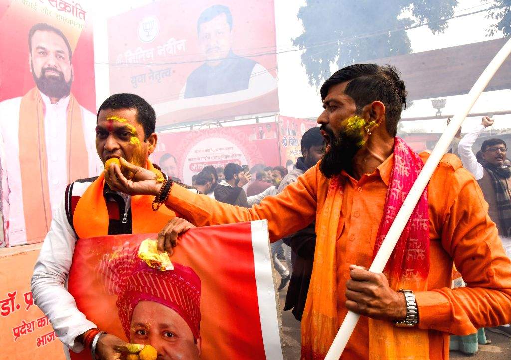 BJP Workers Celebrate Nitin Nabin Taking Charge as National President