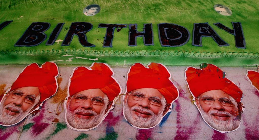 BJP workers celebrate PM Modi's 70th birthday