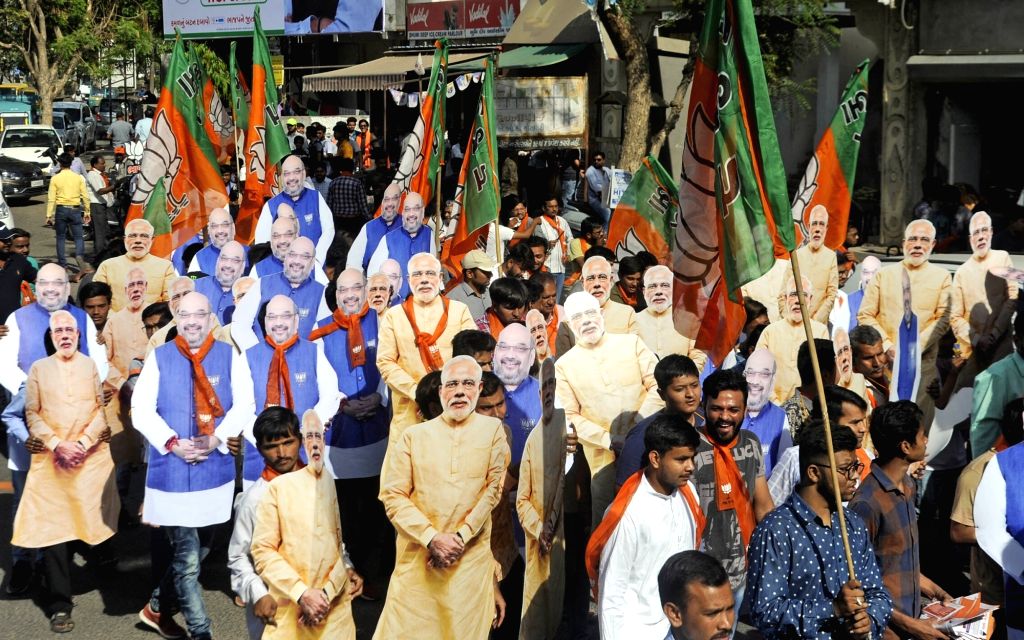 2019 Lok Sabha elections - BJP workers during poll campaign