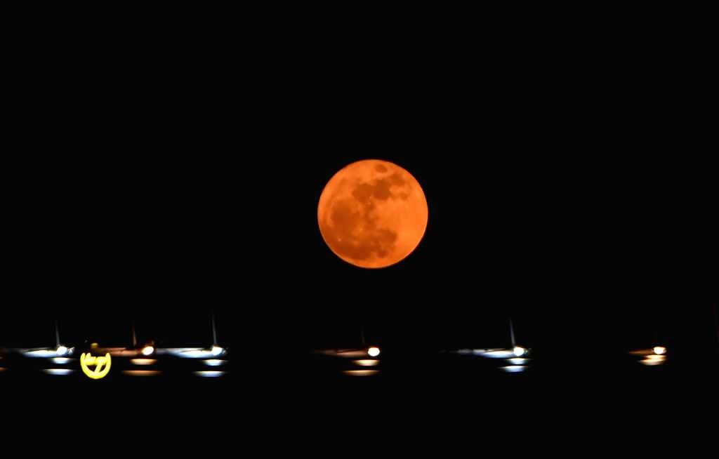 Blue Moon Lights Up Night Sky
