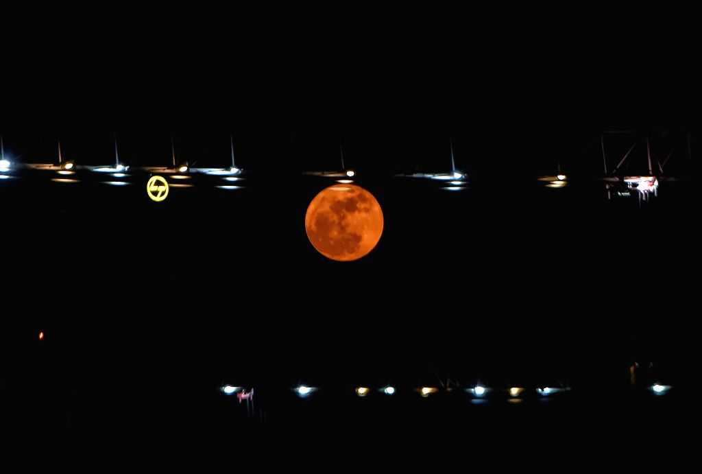 Blue Moon Lights Up Night Sky