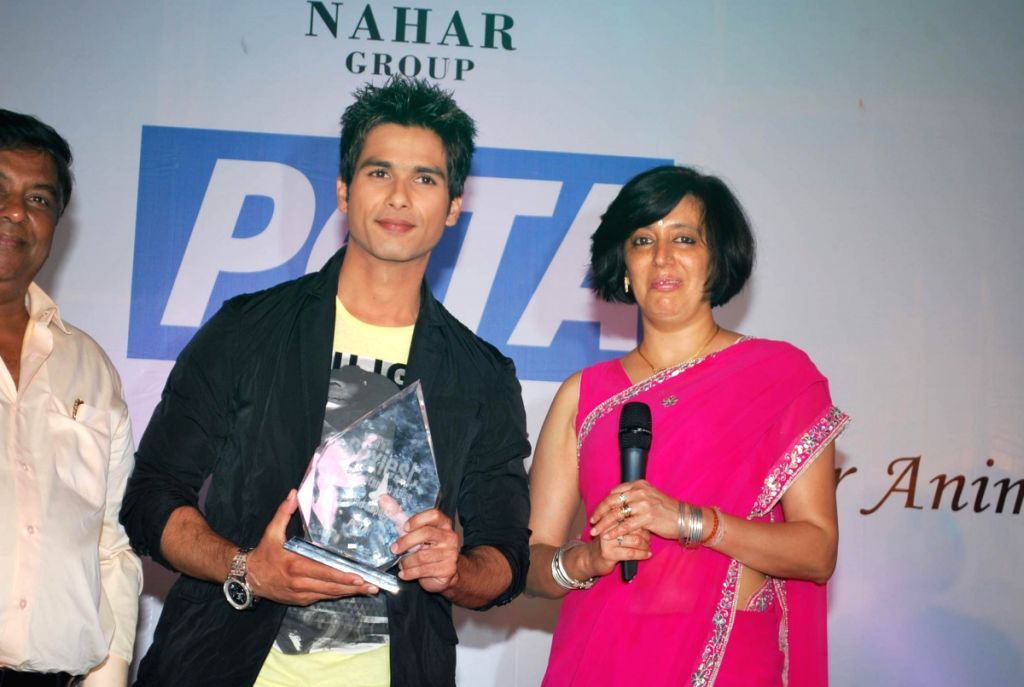 Bollywood actor John Abraham and Shahid Kapoor at "PETA Awards".