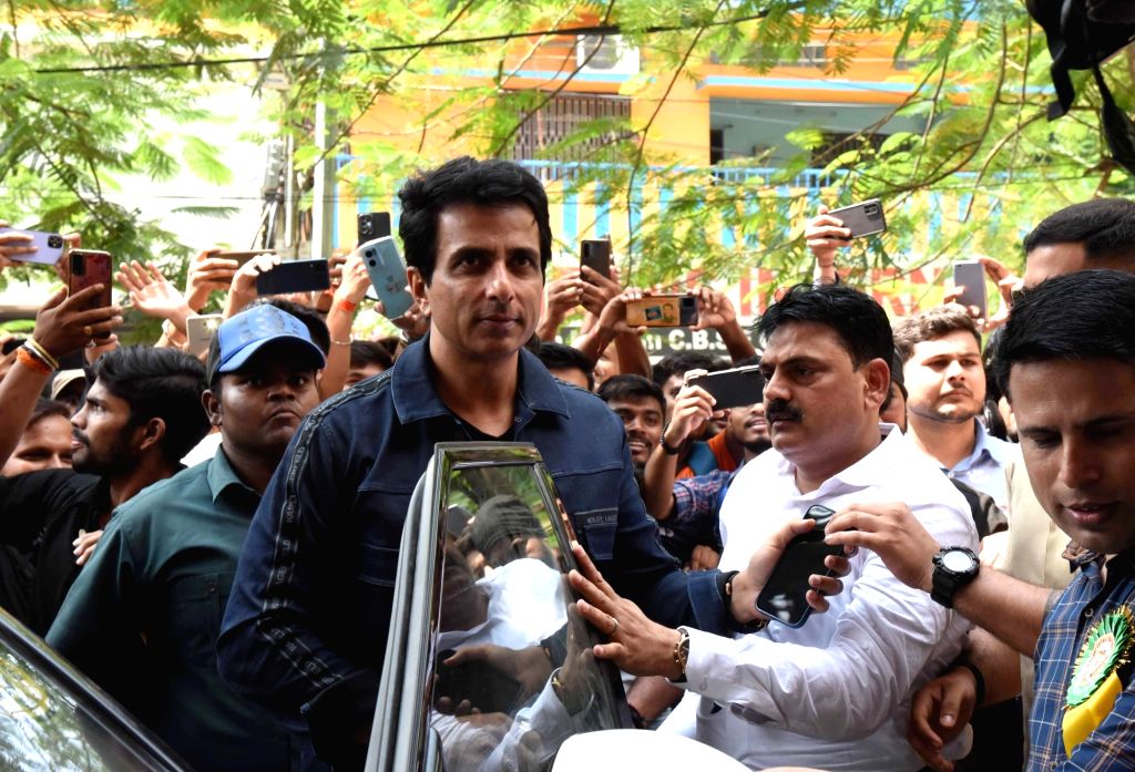 Bollywood Actor Sonu Sood arrives for an event.