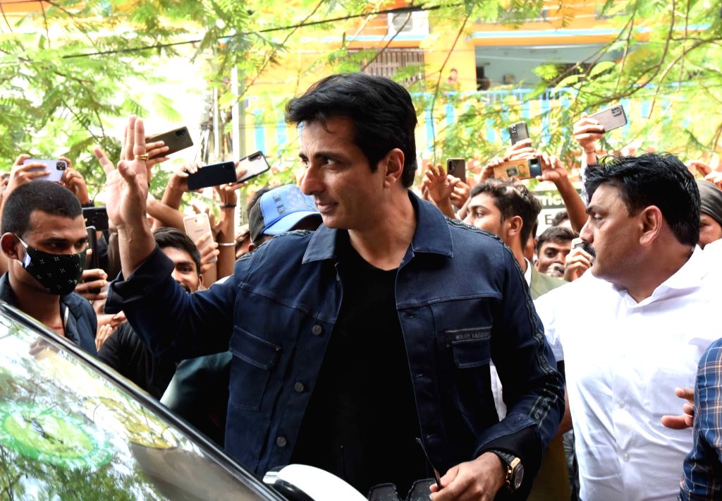 Bollywood Actor Sonu Sood arrives for an event.