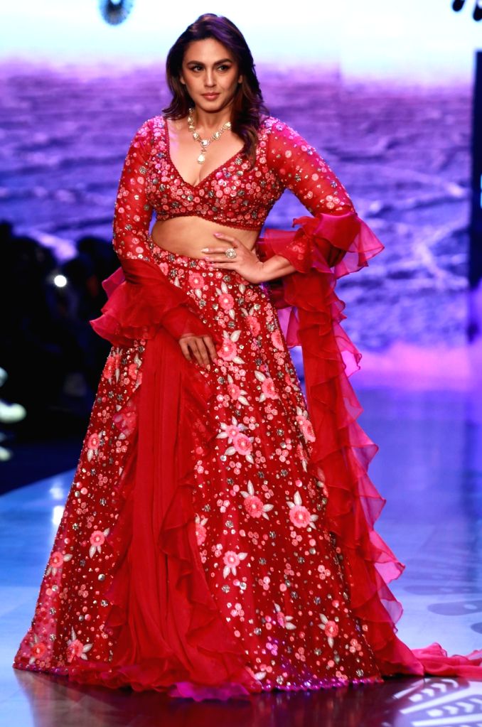 : Mumbai: Bollywood actress Huma Qureshi walks on a ramp for Nachieket ...