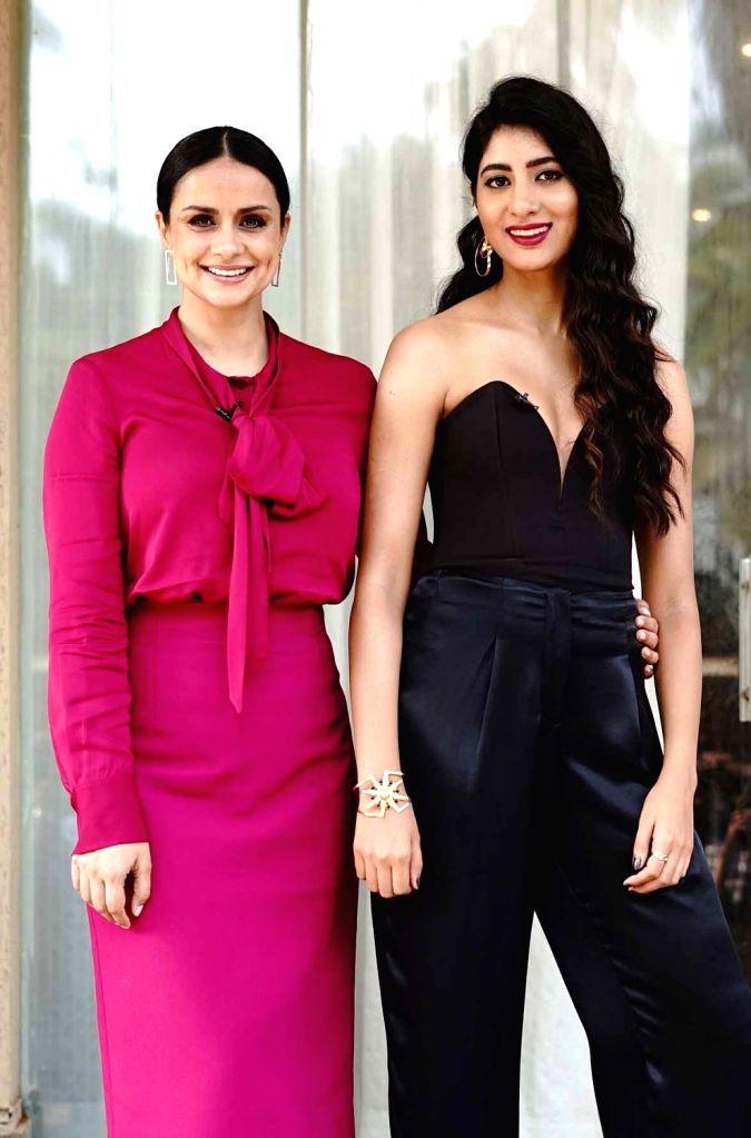: Mumbai:Samridhi Dewan and Gul Panag pose for photos during Promotion ...