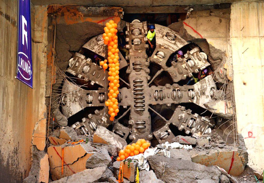 Breakthrough of TBM (Tunnel Boring Machine) at the Vasant Kunj TBM ...