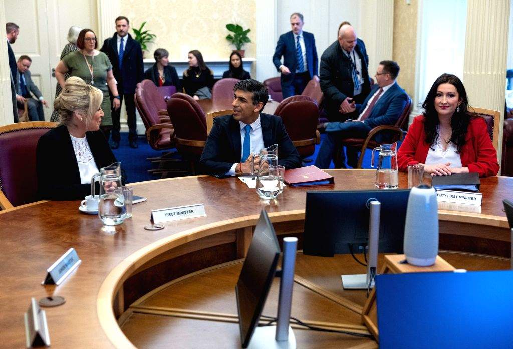 Britain's Prime Minister Rishi Sunak with Northern Ireland's First ...