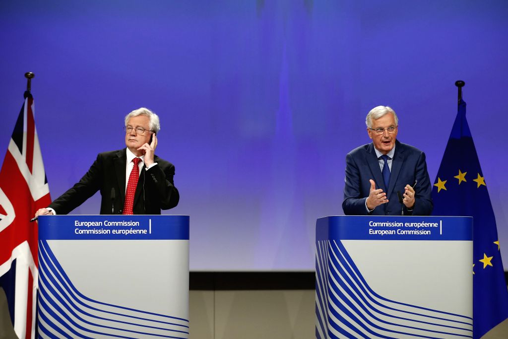 BELGIUM-BRUSSELS-BREXIT TALKS-FIFTH ROUND-PRESS CONFERENCE