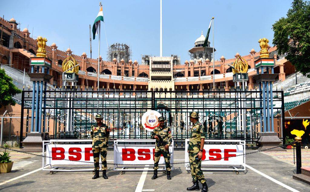 BSF Personnel Stand Guard at Attari-Wagah Border