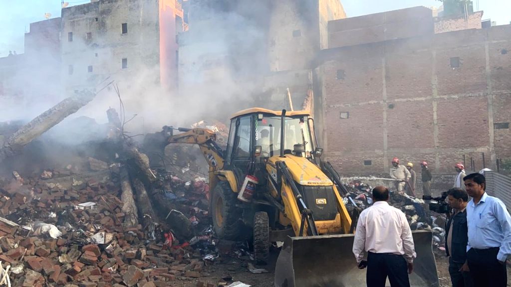 Building collapses in Delhi's Badarpur after fire breaks out