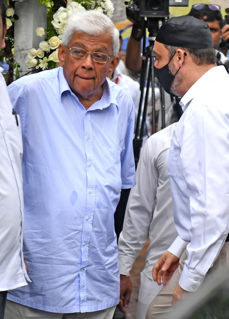 Businessman Deepak Parekh attends the funeral of former Tata Sons ...
