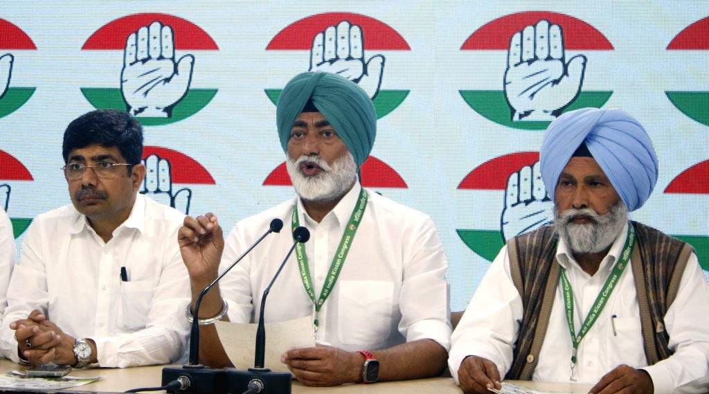 Chairman of All India Kissan Congress, Sukhpal Singh Khaira addresses a ...
