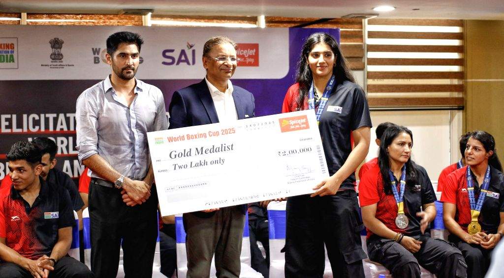 Champion Boxers Felicitated for World Cup Success