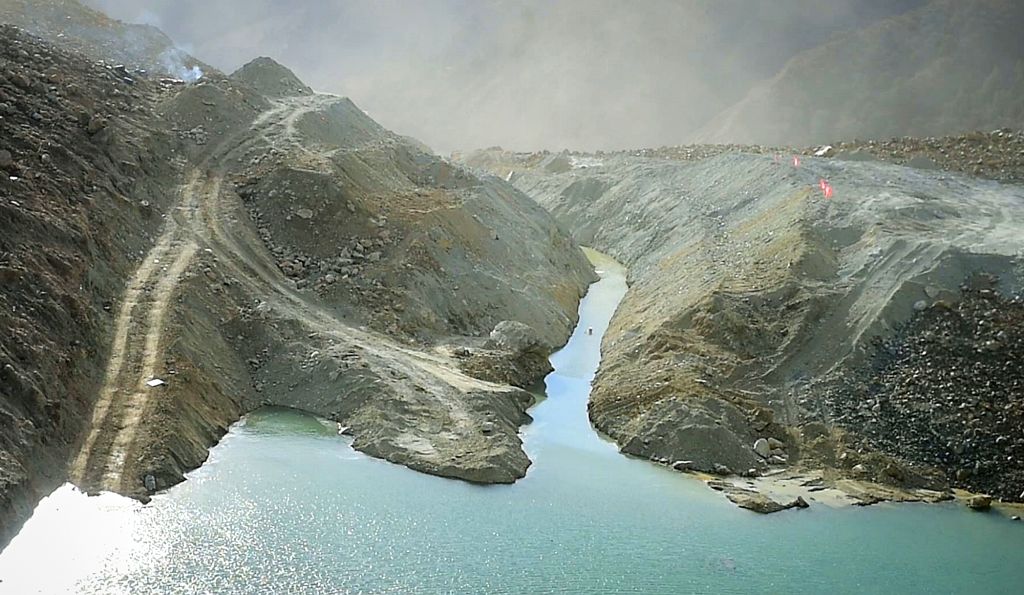 China Tibet Jinsha River Barrier Lake Relief