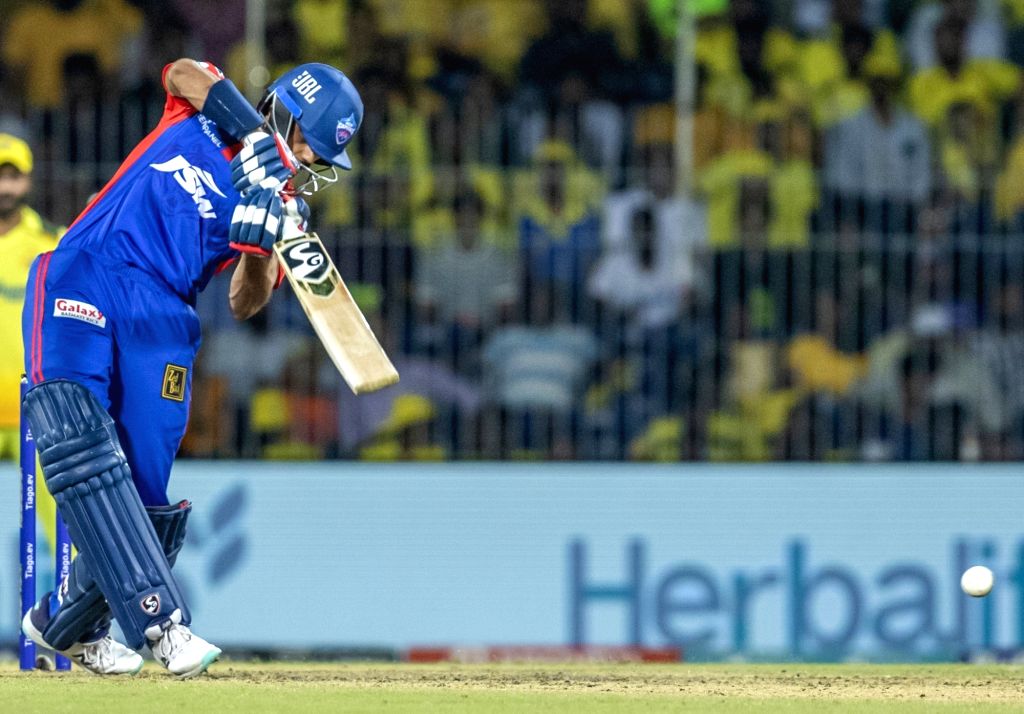 Chennai : Delhi Capitals' Axar Patel plays a shot