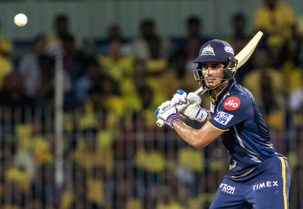: Chennai : Gujrat Titans' Shubman Gill bats during the match
