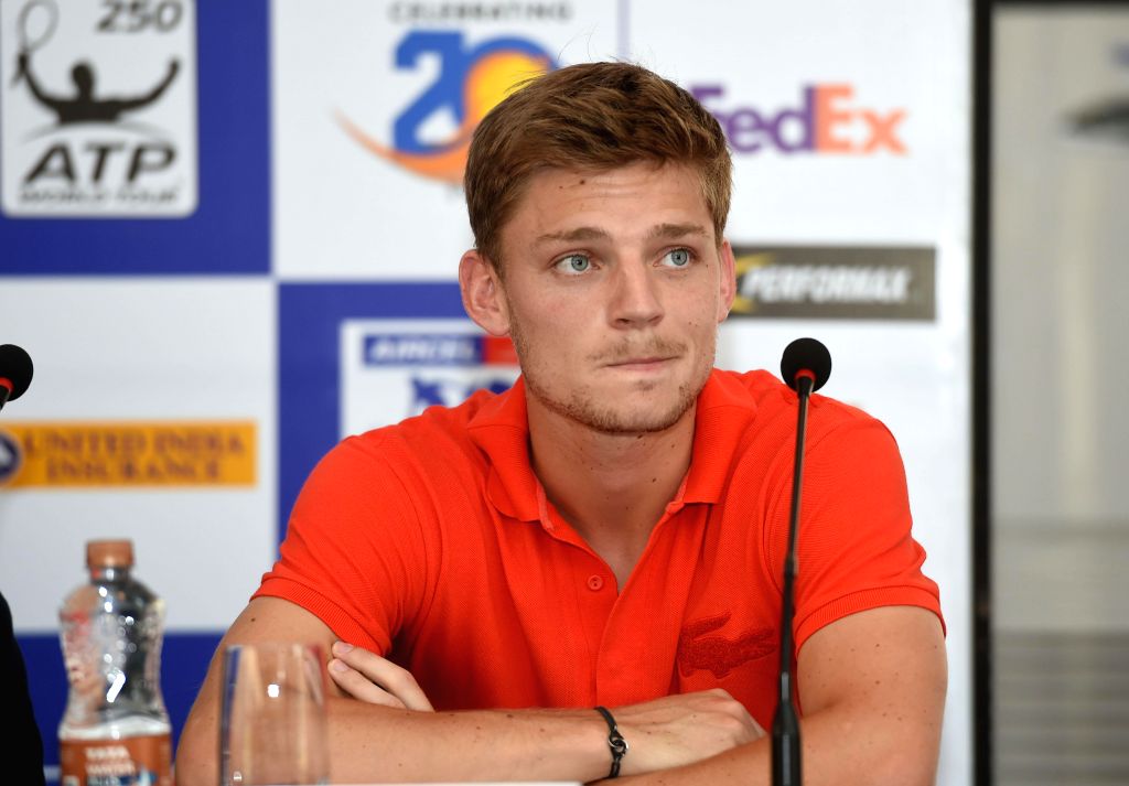 Somdev Devvarman, David Goffin during the draw ceremony of ATP Chennai ...