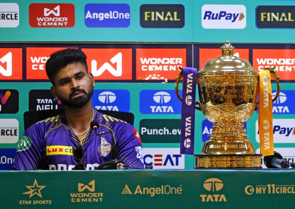 Chennai : Kolkata Knight Riders captain Shreyas Iyer and Sunrisers ...