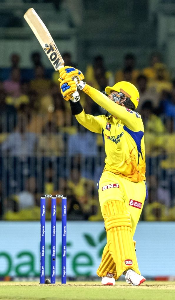 Chennai : Ruturaj Gaikwad of Chennai Super Kings plays a shot